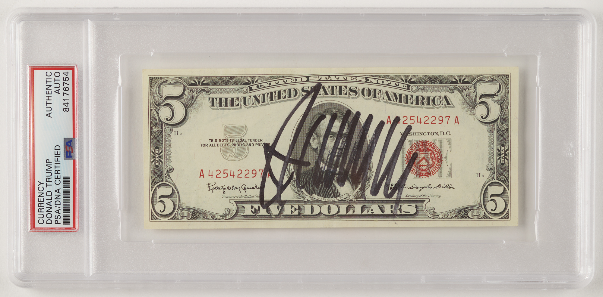 Donald Trump Signed $5 Dollar Bill | RR Auction