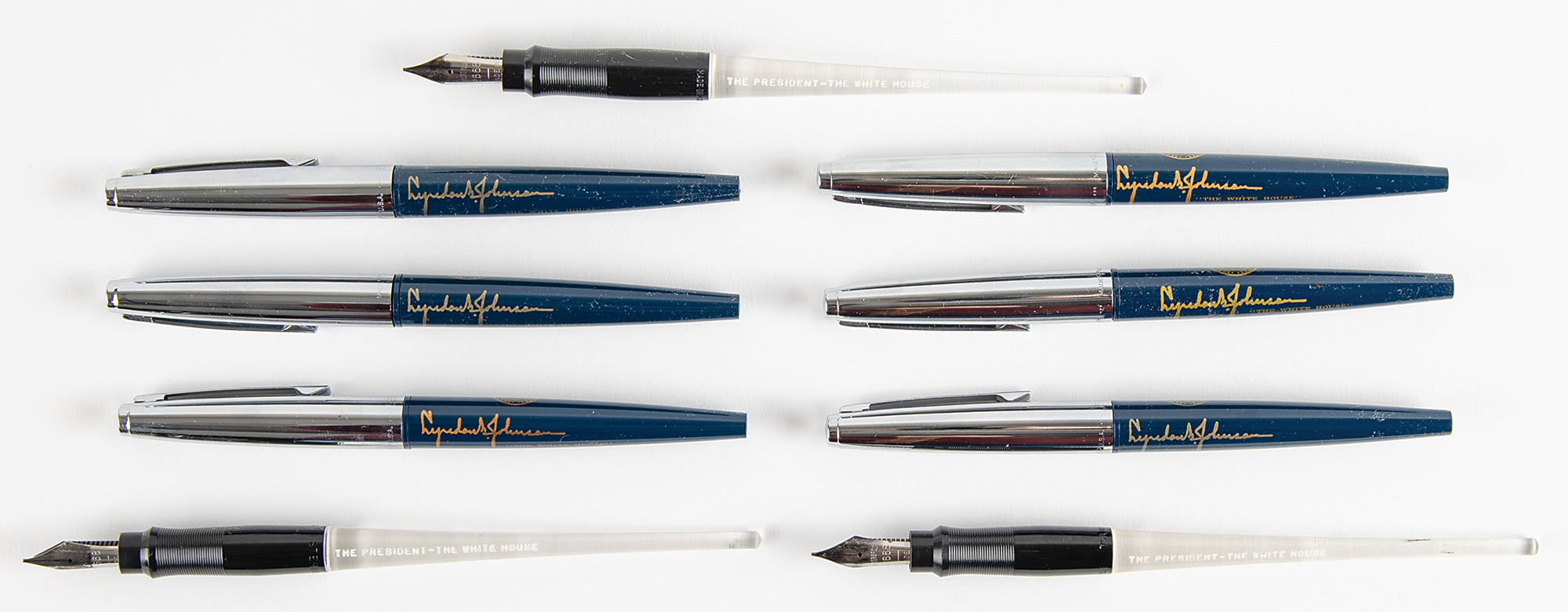 Lyndon B. Johnson Collection of (9) Presidential Bill Signer Pens
