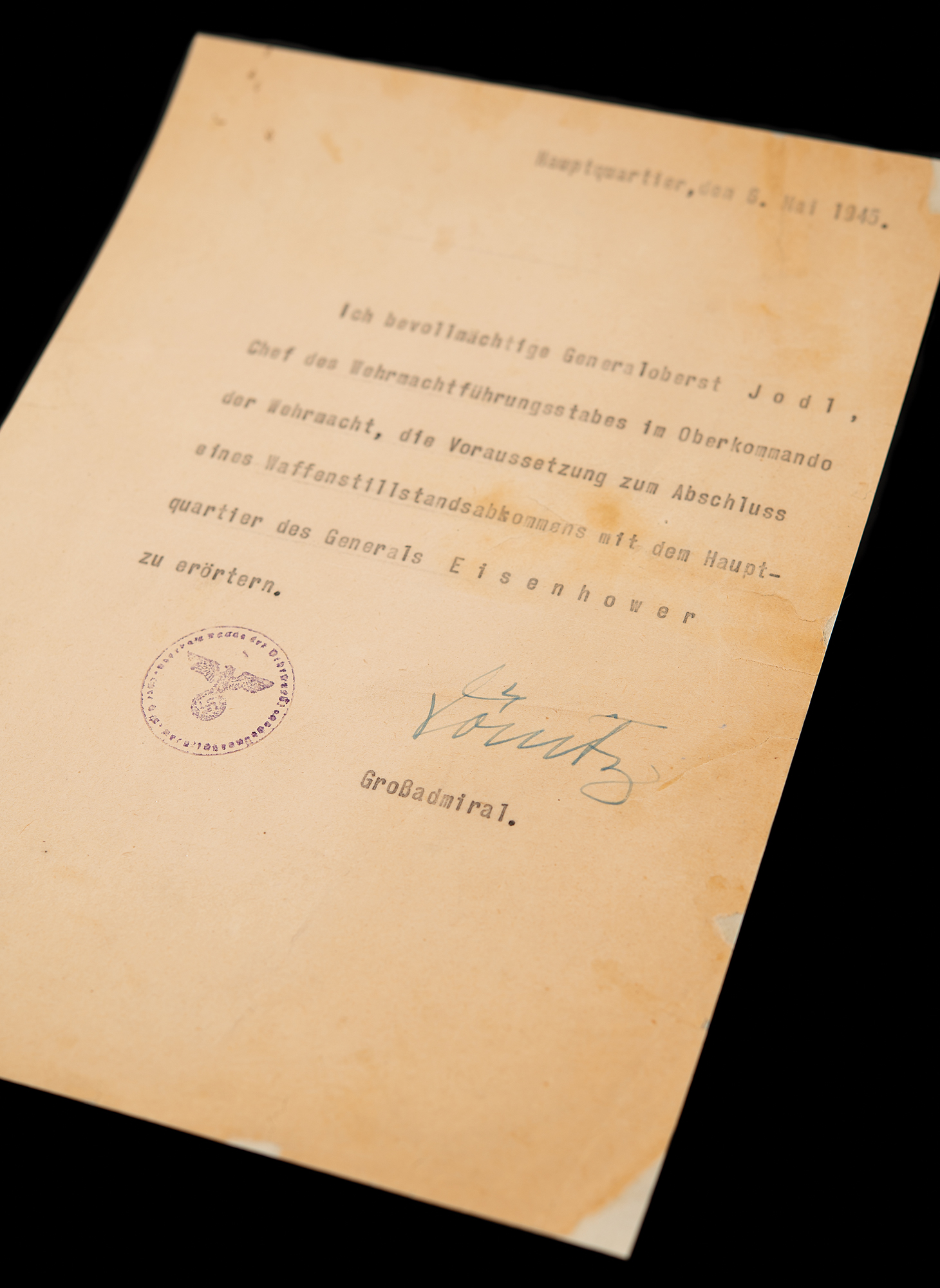 Reich President Karl Donitz Signed German Surrender Negotiation