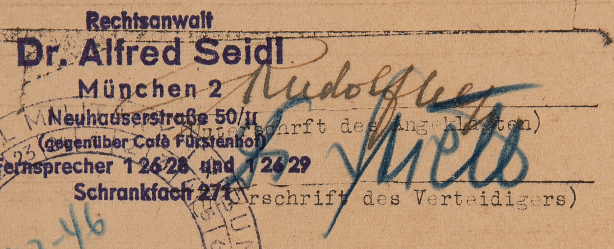 Rudolf Hess Nuremberg Trial Document Signed, Summoning a Witness for