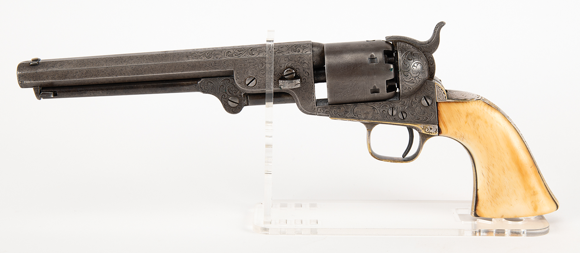 Factory-Engraved Presentation Colt 1851 Navy Revolver Given by Samuel