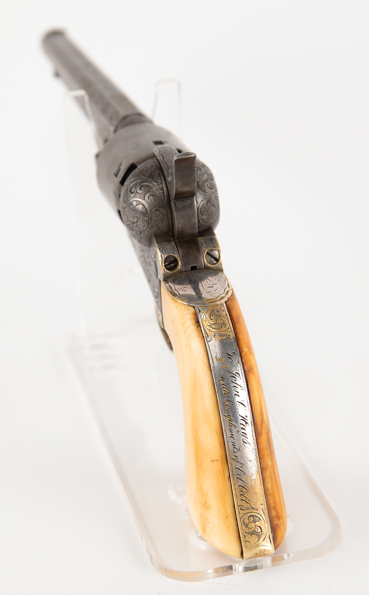 Factory-Engraved Presentation Colt 1851 Navy Revolver Given by Samuel