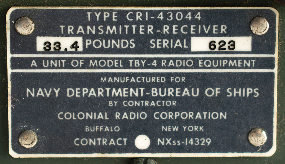 WWII American TBY 4 Two Way Radio Transmitter Receiver RR Auction