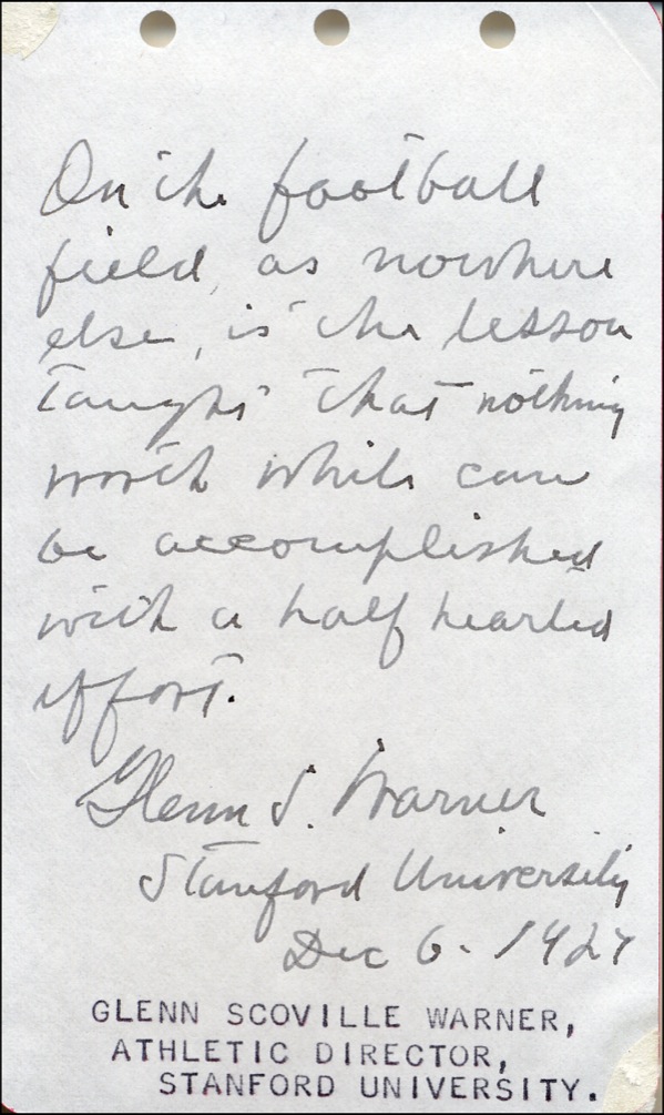 Glenn “Pop” Warner | RR Auction