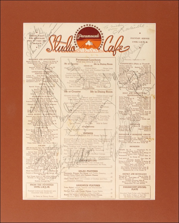 Paramount Studio Cafe | RR Auction